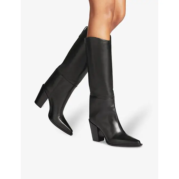 JIMMY CHOO Cece Leather Heeled Knee-high Boots - Black