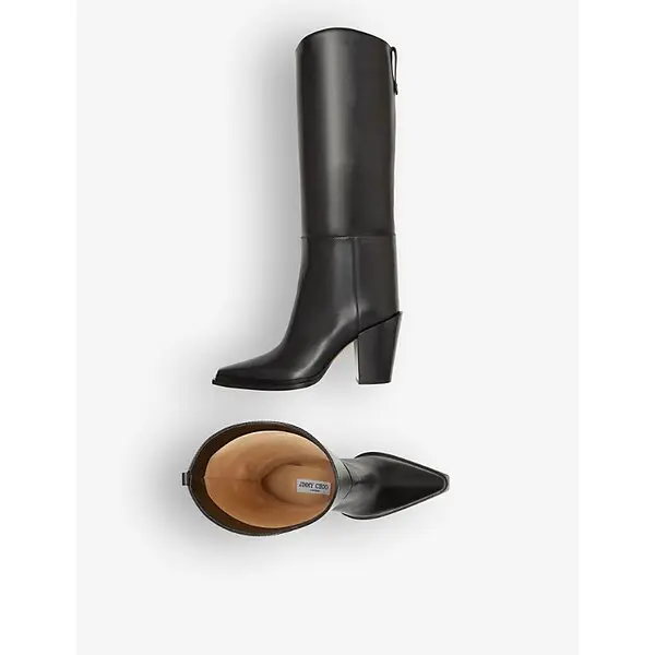 JIMMY CHOO Cece Leather Heeled Knee-high Boots - Black