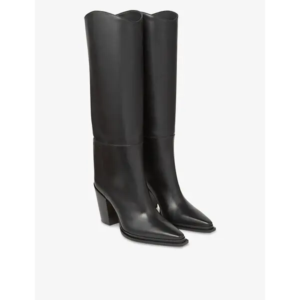 JIMMY CHOO Cece Leather Heeled Knee-high Boots - Black