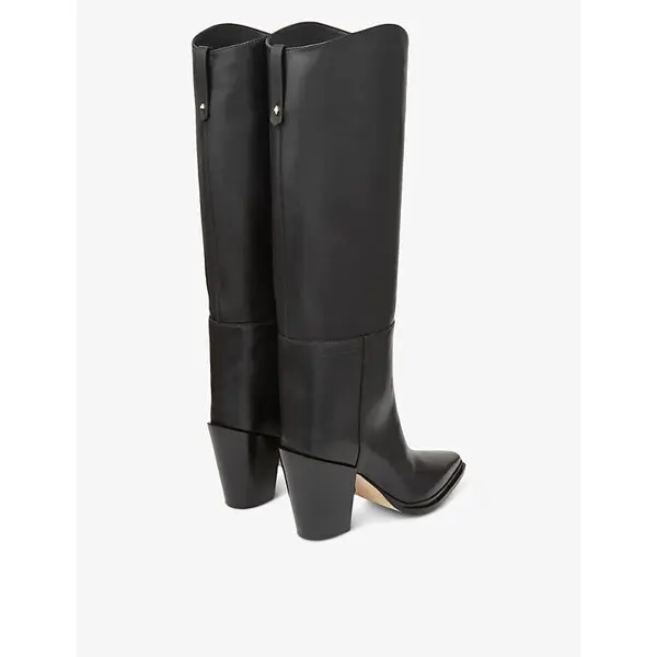 JIMMY CHOO Cece Leather Heeled Knee-high Boots - Black