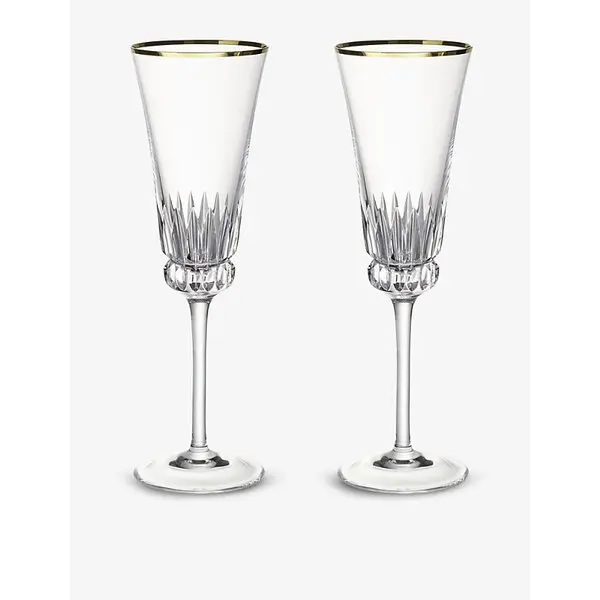 VILLEROY & BOCH Grand Royal Gold Crystal-glass Champagne Flutes Set Of 2 - One-color