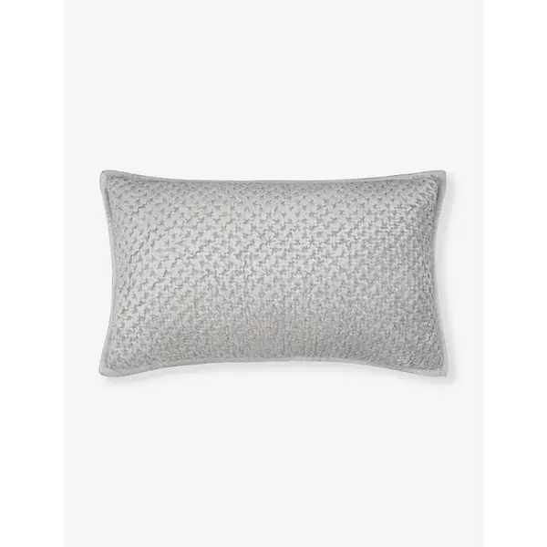 THE WHITE COMPANY Brompton Hand-quilted Small Cotton-blend Cushion Cover 50cm X 50cm - Silvergrey