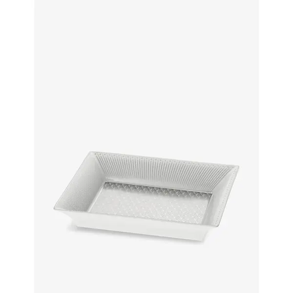 Christofle Malmaison Platinum-trim Porcelain Trinket Tray 20cm - One-color