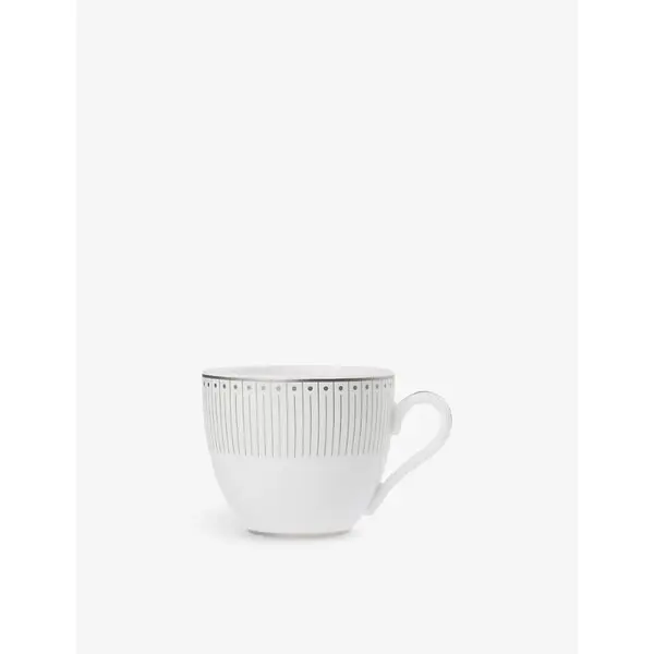 Christofle Malmaison Platinum Porcelain Cup And Saucer Set Of Two - One-color
