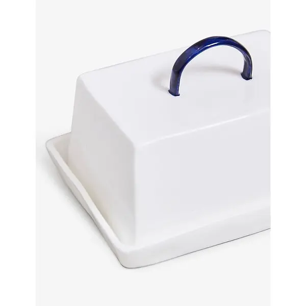 FELDSPAR Painted-handle Bone-china Butter Dish 9.3cm