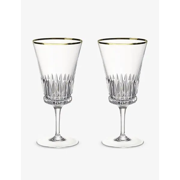 VILLEROY & BOCH Grand Royal Gold Crystal-glass Water Goblets Set Of 2 - One-color