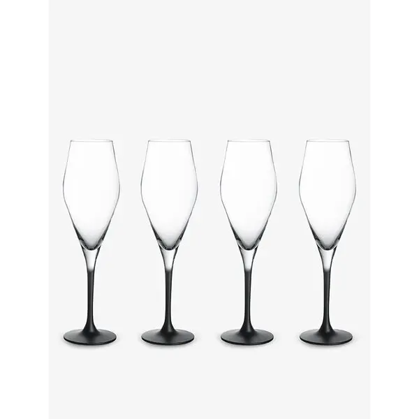 VILLEROY & BOCH Manufacture Rock Champagne Flute Glasses Set Of Four - One-color