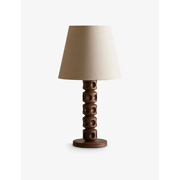 SOHO HOME Francesca Indented-dot Wooden Table Lamp 65cm - One-color