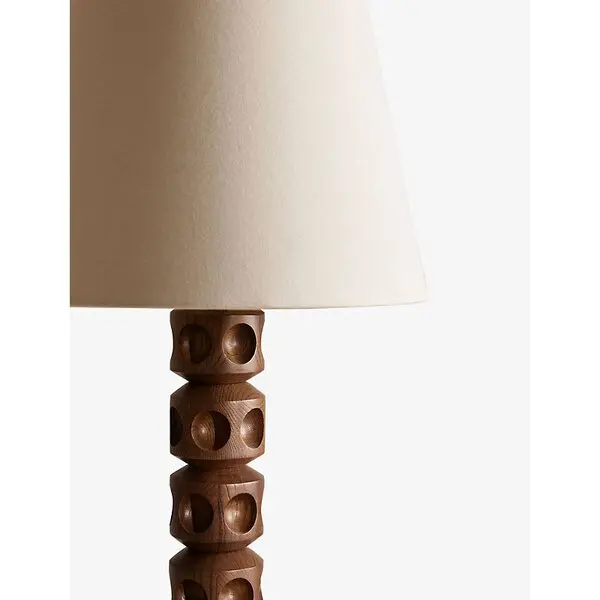 SOHO HOME Francesca Indented-dot Wooden Table Lamp 65cm
