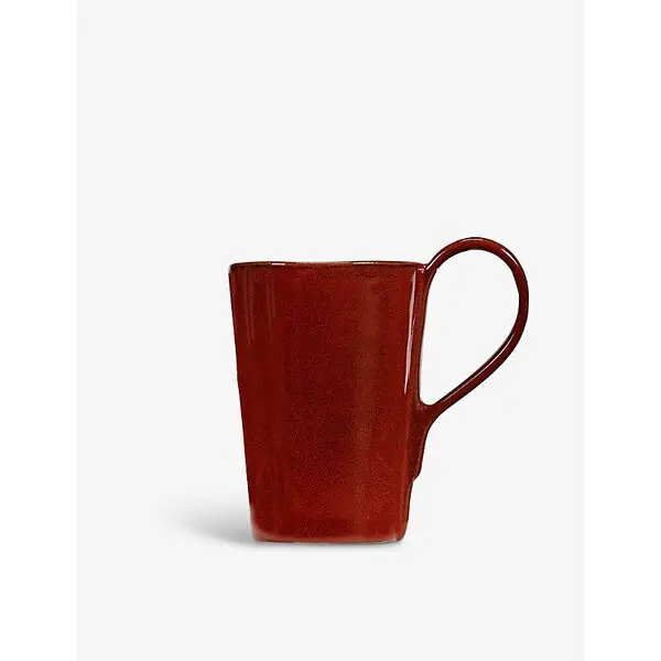 SERAX La Mère Curved-handle Glazed Stoneware Mug 11.5cm - Red