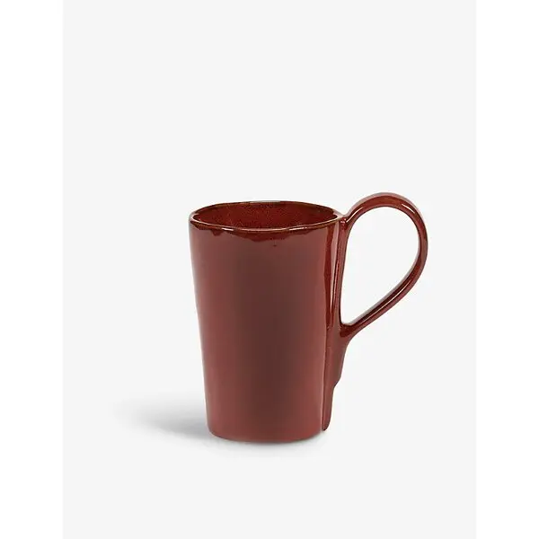 SERAX La Mère Curved-handle Glazed Stoneware Mug 11.5cm - Red
