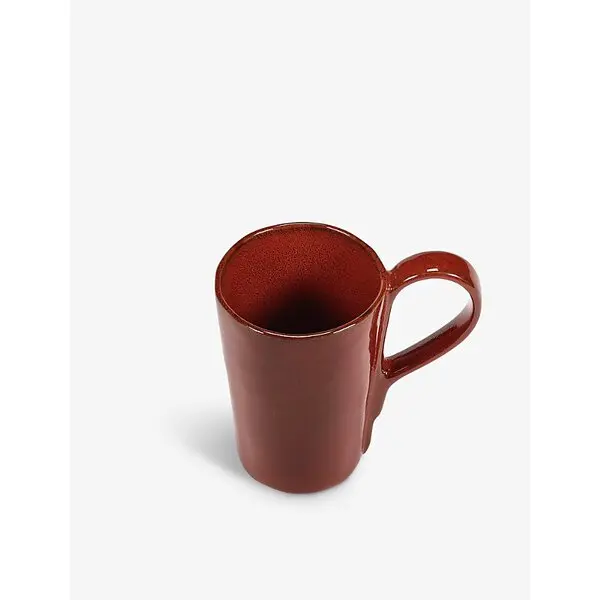 SERAX La Mère Curved-handle Glazed Stoneware Mug 11.5cm - Red