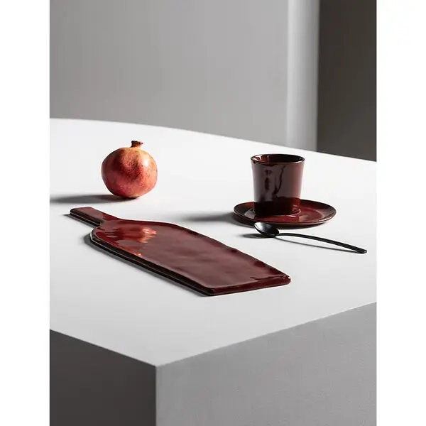 SERAX La Mère Curved-handle Glazed Stoneware Mug 11.5cm - Red