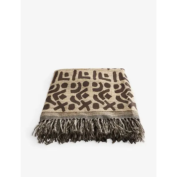 SOHO HOME Veda Abstract-pattern Silk And Wool Blend Throw 140cm X 200cm - Brown
