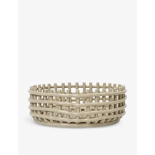FERM LIVING Basket-style Ceramic Centrepiece 29cm - One-color
