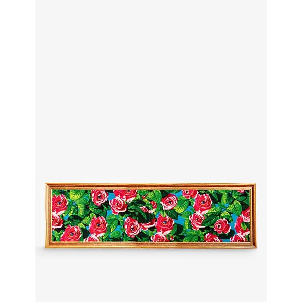 SELETTI Roses Floral-print Woven Kitchen Mat 60 X 200cm - One-color