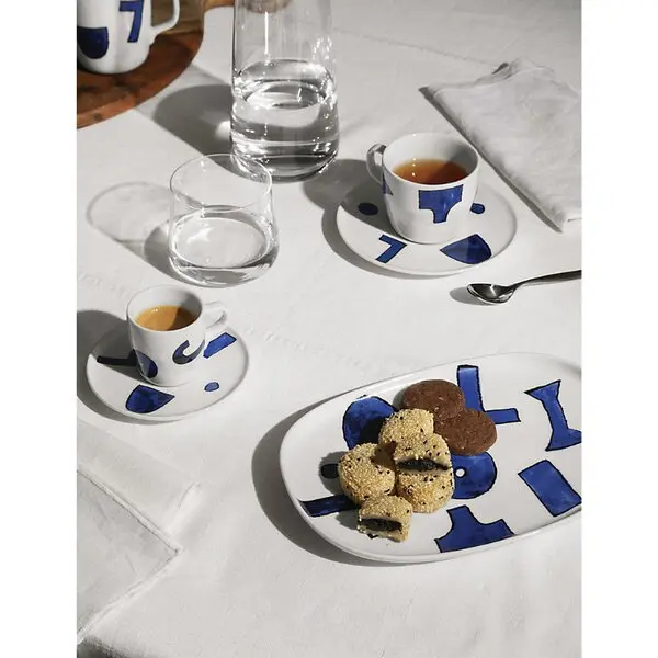 ALESSI Itsumo Oval Porcelain Serving Plate 25cm - Blue