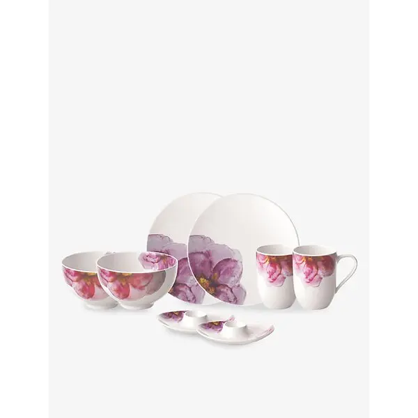VILLEROY & BOCH Rose Garden Porcelain Breakfast Set Of Eight - One-color