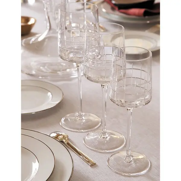 Christofle Graphik Crystal-glass Water Glasses Set Of Two - One-color