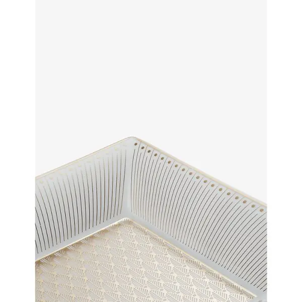 Christofle Malmaison Platinum-trim Porcelain Trinket Box 20cm