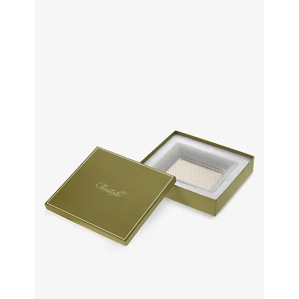 Christofle Malmaison Platinum-trim Porcelain Trinket Box 20cm