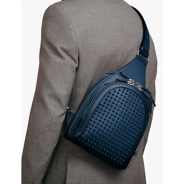 Christian Louboutin Loubifunk Single-Strap Leather Backpack CHRISTIAN LOUBOUTIN MEN Loubifunk embossed leather backpack  main image 3
