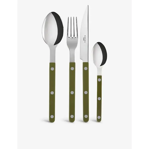 SABRE Bistrot Stainless-steel Cutlery Set Of 24 - Green Fern