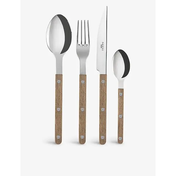 SABRE Bistrot Stainless-steel Cutlery Set Of 24 - Teak