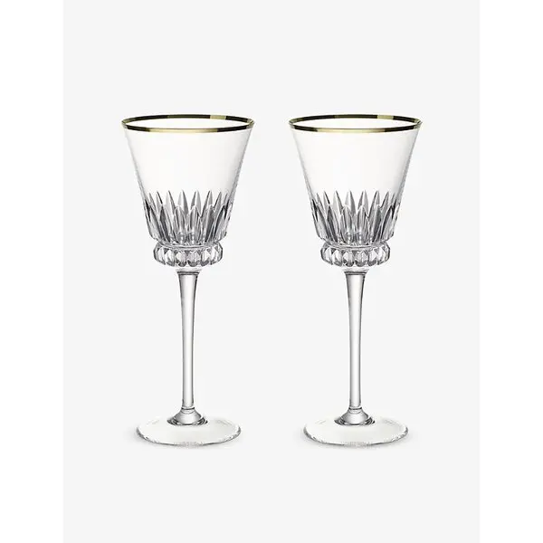 VILLEROY & BOCH Grand Royal Gold Crystal-glass White Wine Glasses Set Of 2 - One-color