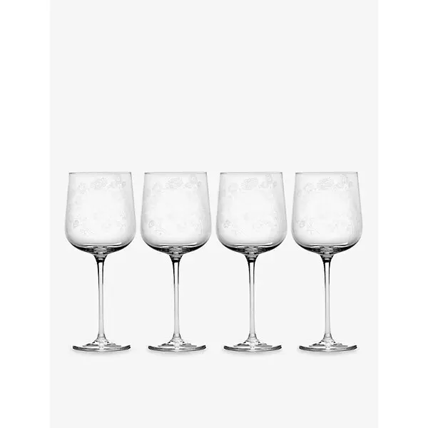 SERAX X Marni Midnight Flowers Red Wine Glasses Set Of Four - Transparent