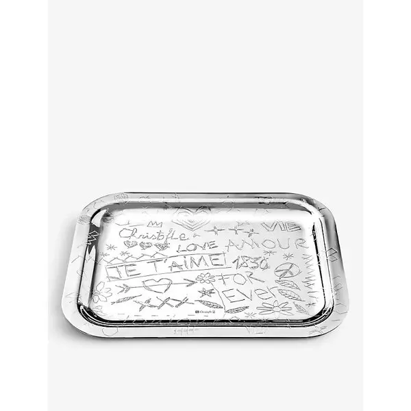 Christofle Graffiti Silver-plated Alloy Rectangular Tray 26cm X 20cm