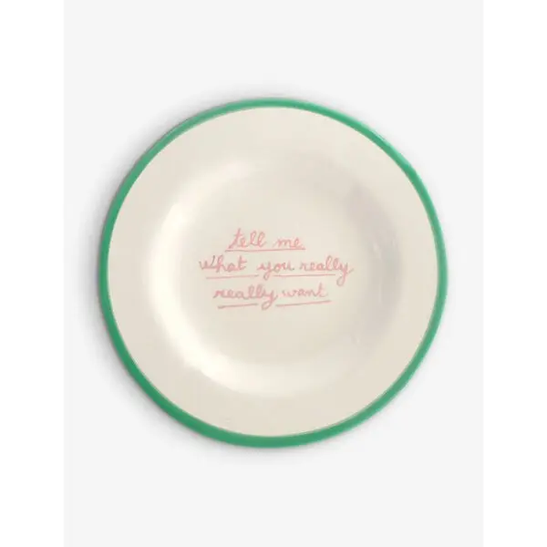 LAETITIA ROUGET Tell Me What You Really Really Want Hand-painted Stoneware Dessert Plate 20cm - One-color