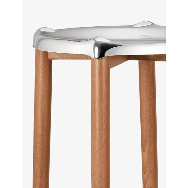 ALESSI Phillippe Starck High Steel And Beechwood Stool 65cm