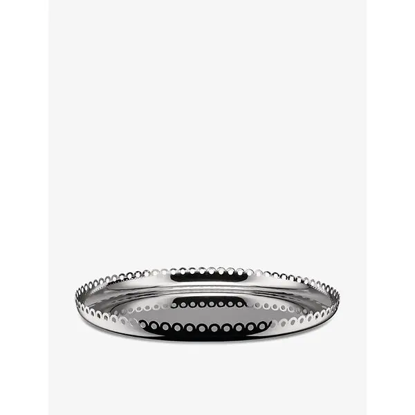 ALESSI Edges Perforated Stainless-steel Tray 35cm - Silver