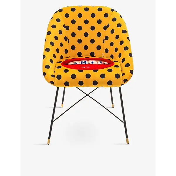 SELETTI Wears Toiletpaper Sh*t-print Velvet Chair 50cm X 60cm - One-color
