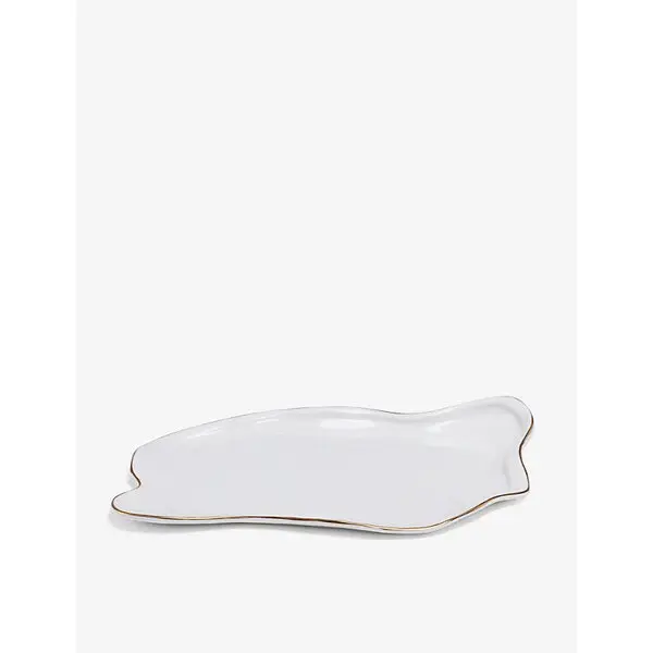 SELETTI Meltdown Irregular-shape Porcelain Tray 43.5cm - One-color
