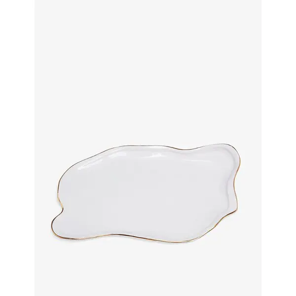 SELETTI Meltdown Irregular-shape Porcelain Tray 43.5cm