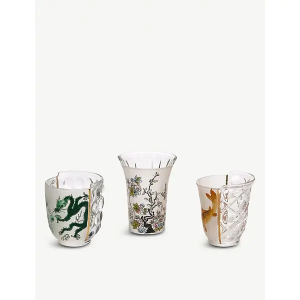 SELETTI Aglaura Hybrid Drinking Glasses Set Of Three - One-color