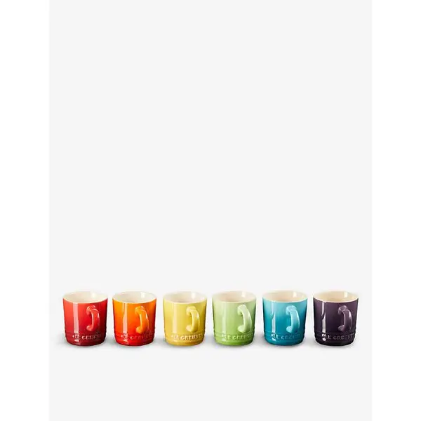 LE CREUSET Rainbow Espresso Mug Stoneware Espresso Mugs Set Of Six