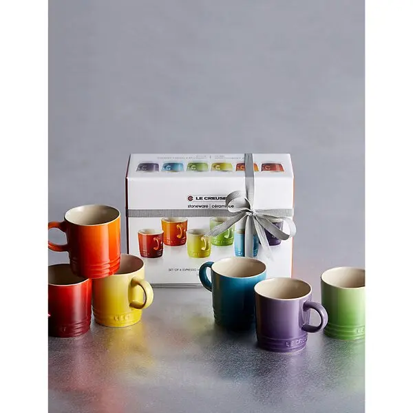 LE CREUSET Rainbow Espresso Mug Stoneware Espresso Mugs Set Of Six