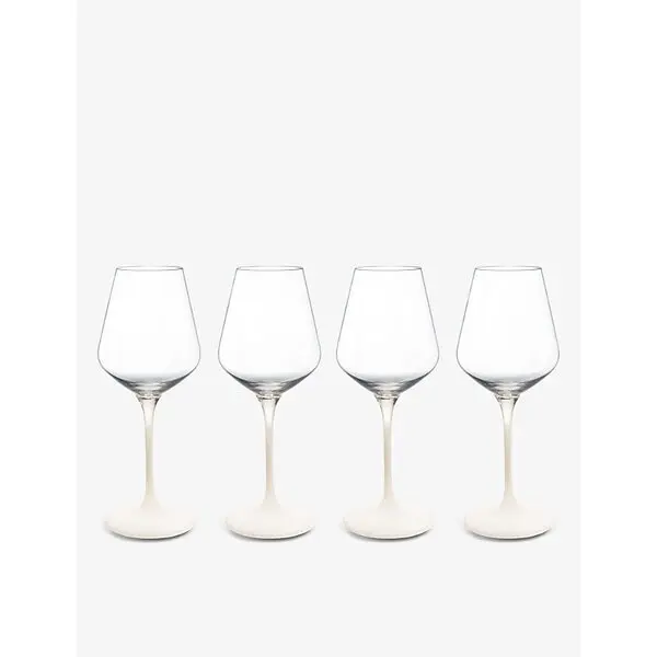 VILLEROY & BOCH Manufacture Rock Blanc Crystal White Wine Globlet Set Of Four - One-color