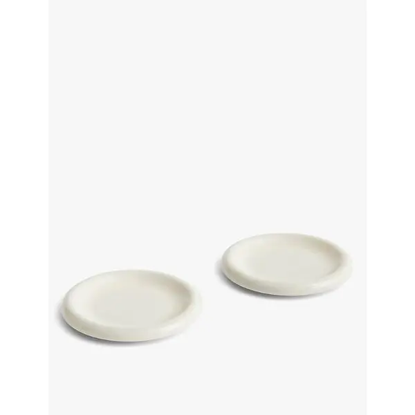 HAY Barro Round Terracotta Plates Set Of Two - Off-white
