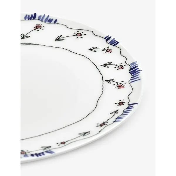 SERAX X Marni Midnight Flowers Flower-motif Bone-china Plate 28cm Set Of Two - One-color
