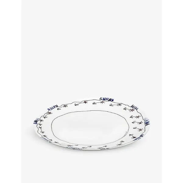 SERAX X Marni Midnight Flowers Flower-motif Bone-china Plate 28cm Set Of Two - One-color