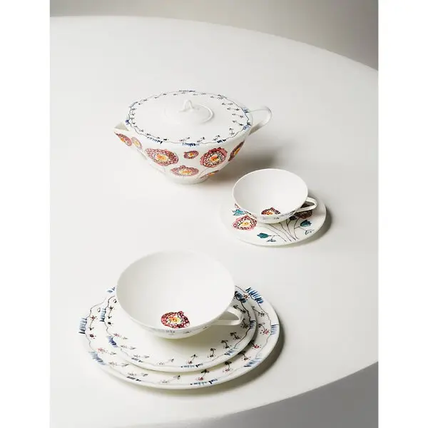 SERAX X Marni Midnight Flowers Flower-motif Bone-china Plate 28cm Set Of Two - One-color