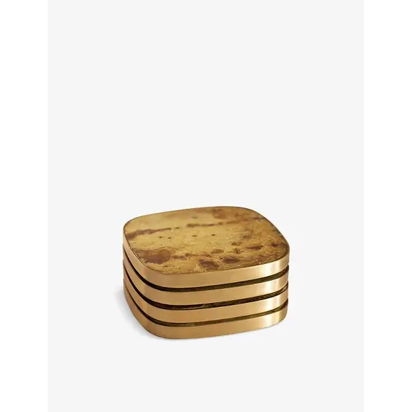 SOHO HOME And Brass Coasters Set Of Four - Bodiam Resin