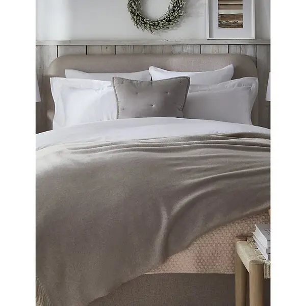 THE WHITE COMPANY Fringe-trim Lightweight Recycled Cashmere-blend Throw