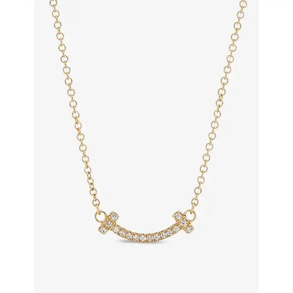 Tiffany & Co. T Smile 18ct Yellow Gold And Diamond Necklace - 18k Gold