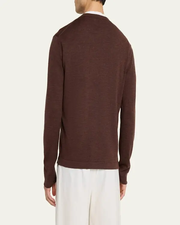 Massimo Alba Mouline Wool Crewneck Sweater
