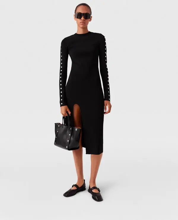 Stella McCartney Long-sleeve Leg Slit Midi Dress